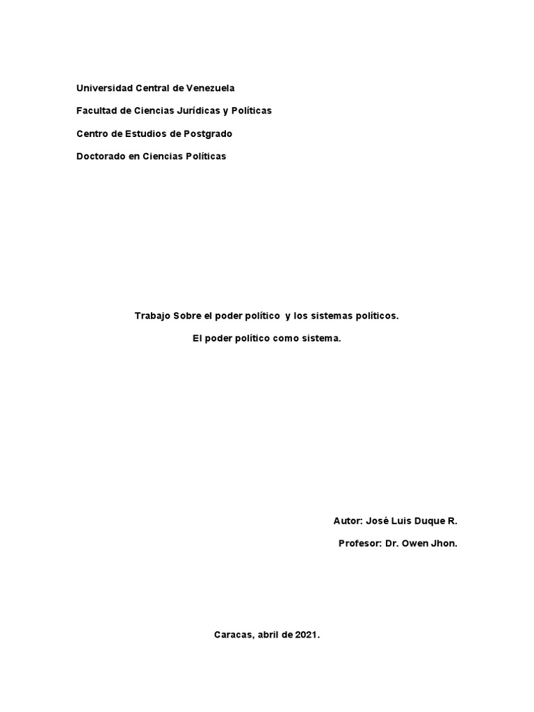 Copia de Trabajo Sobre El Poder 2 | PDF | Estado (política) | Sociedad