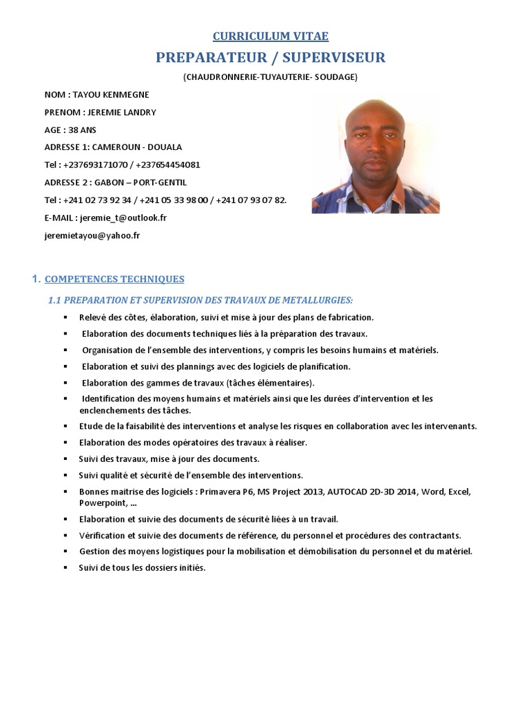 CV Soudeur | PDF | Soudage | Construction