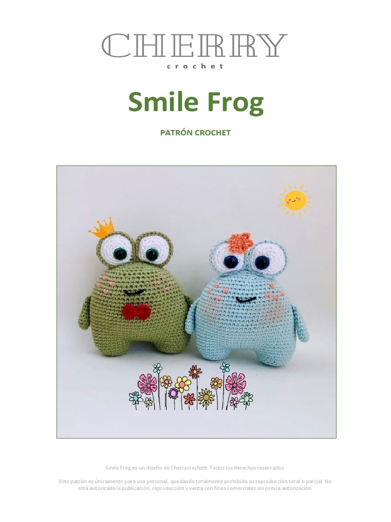 Patrón de Amigurumi Rana Smile | PDF | Tejer | Amigurumi