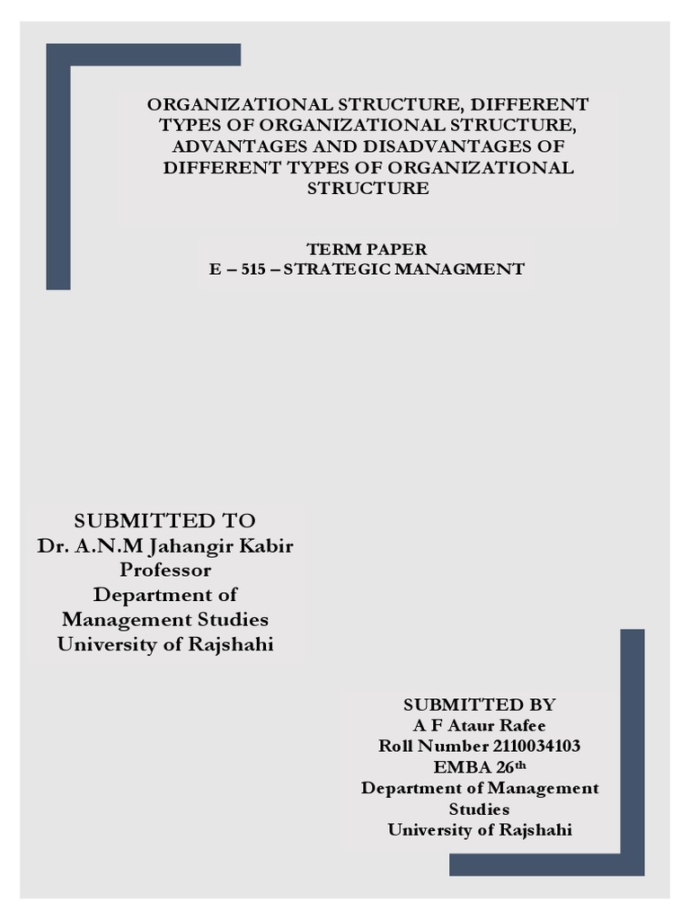 Organizational Structure, Different Types of Organizational Structure, Advantages and ...