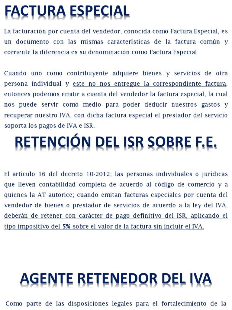 Facturas Especiales. | PDF | Factura | Impuesto al valor agregado