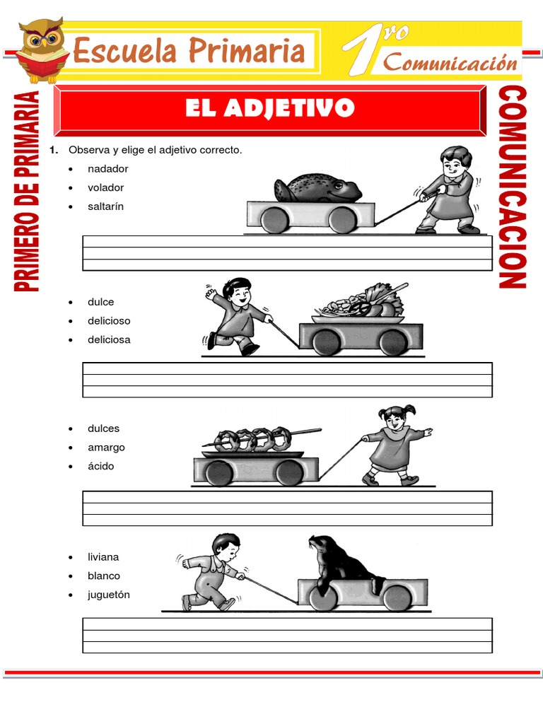 El Adjetivo para Niños de Primero de Primaria | PDF | Adjetivo ...
