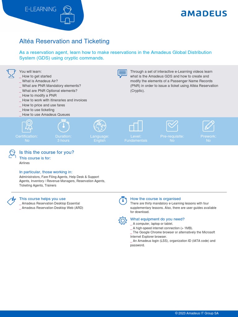 Amadeus Training Course 3927784553 | PDF | Information Technology | Software