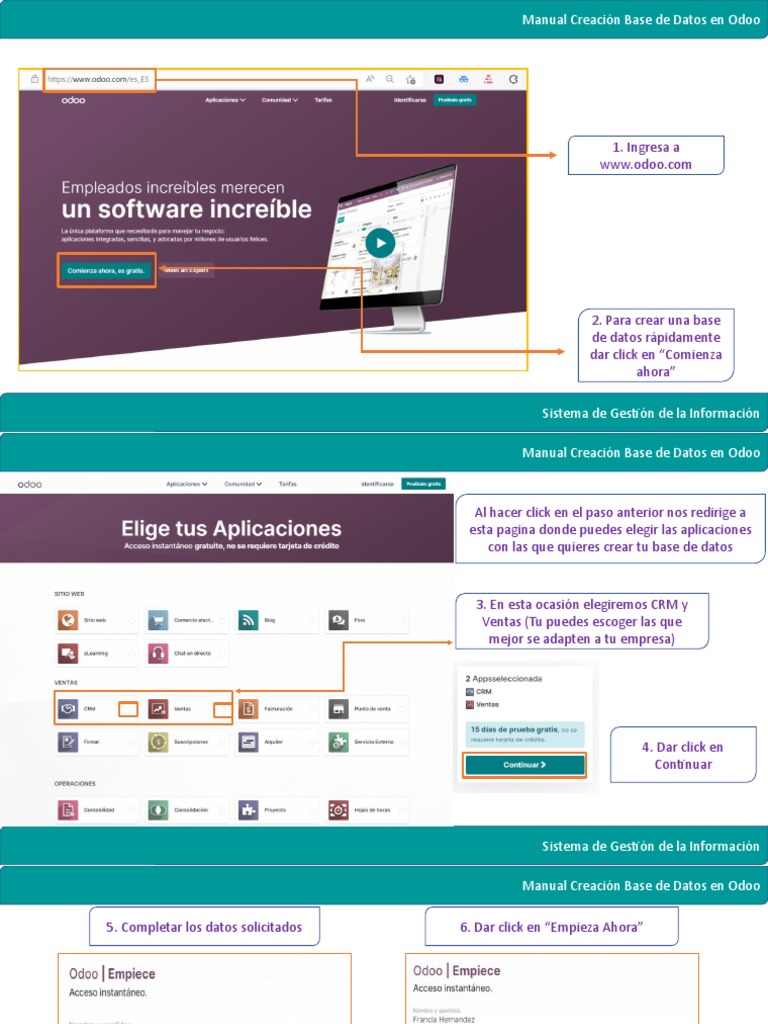 Manual Odoo No. 1 | PDF | Bases de datos | Informática