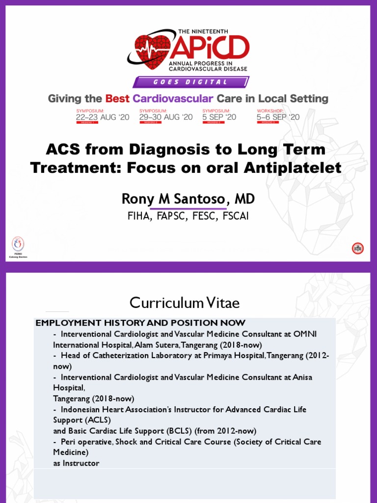 Dr. Rony M Santoso - ACS From Diagnosis To Long Term Treatment - Focus ...