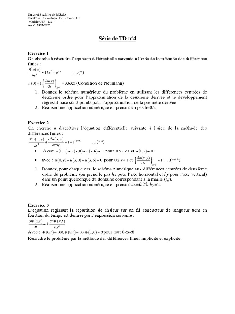 TD4 Solution | PDF | Mathématiques élémentaires | Mathématiques appliqués