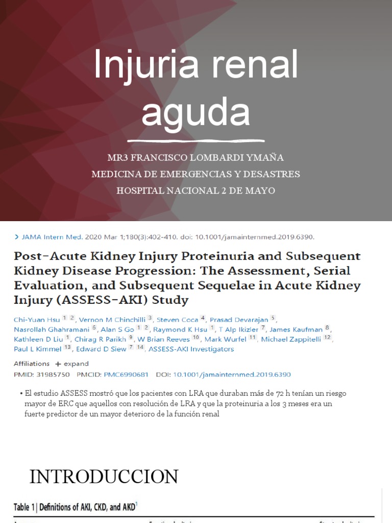 Injuria Renal Aguda | PDF | Especialidades Medicas | Medicina CLINICA