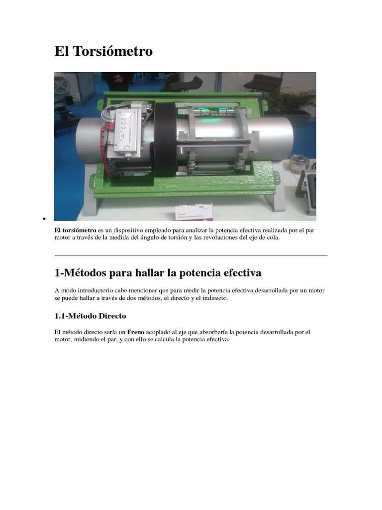 Funcionamiento del Torsiómetro en Motores | PDF | Ingeniería mecánica ...