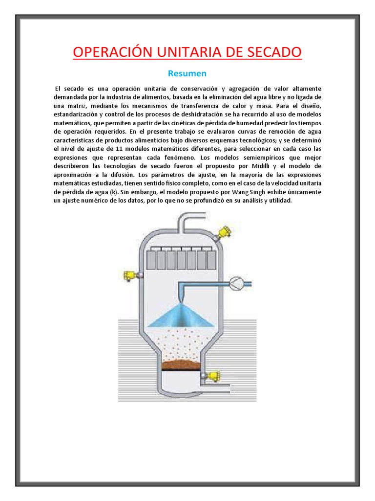 Operacion Unitaria de Secado | PDF
