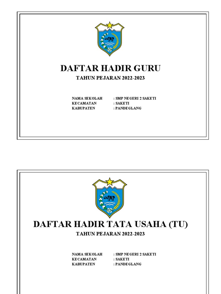 Cover Daftar Hadir Guru Dan Tu | PDF