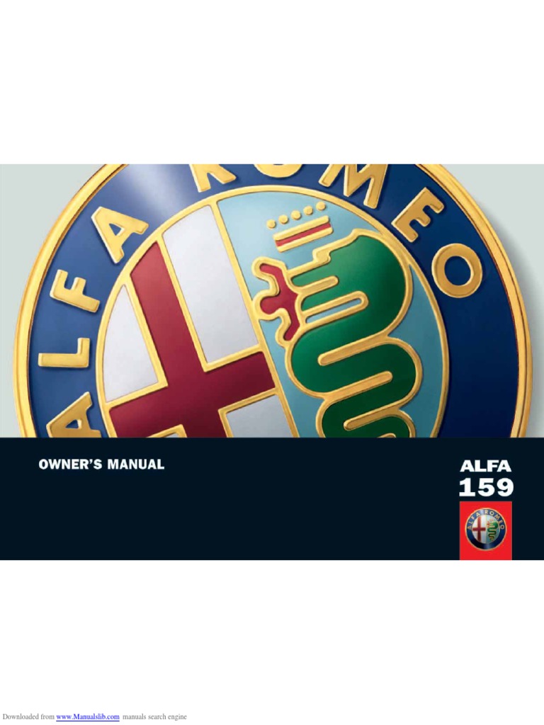Alfa Romeo 159 Owner's and Maintenance Manual | PDF | Gasoline | Components