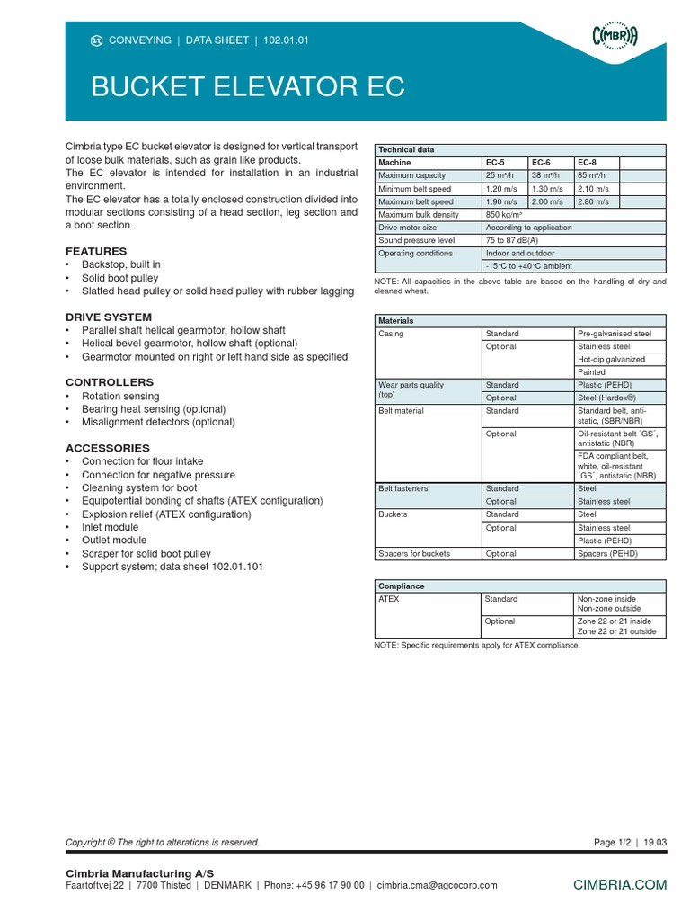 Bucket - Elevator - EC - 102.01.01 - Elevadores | PDF | Belt ...