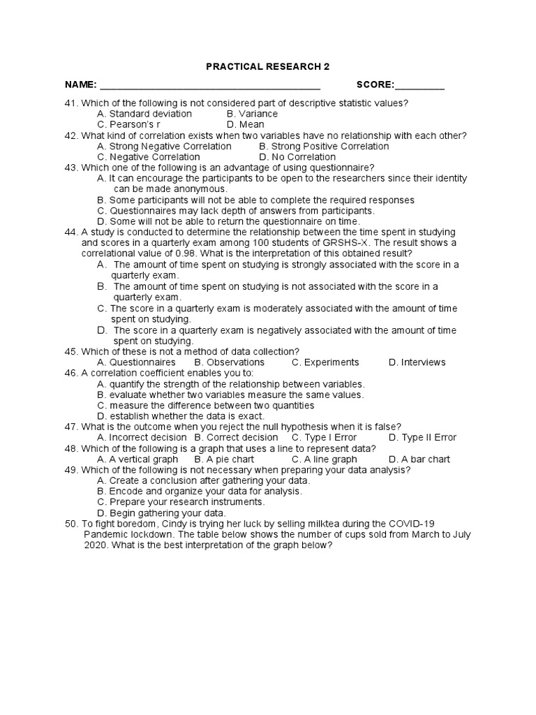 Practical Research 2 - Set e | PDF | Methodology | Statistical Analysis
