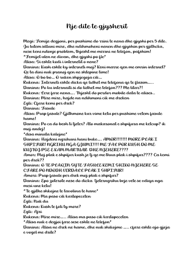 Nje Dite Te Gjysherit | PDF