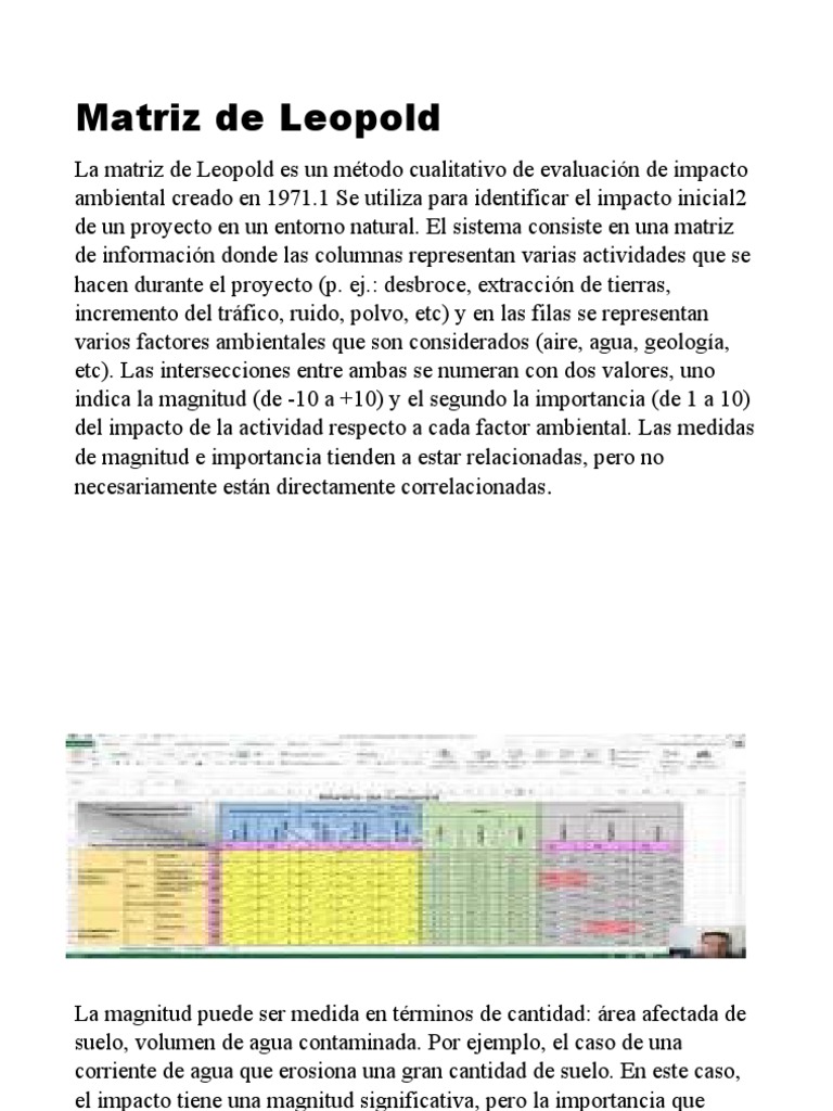 Matriz de Leopold | PDF