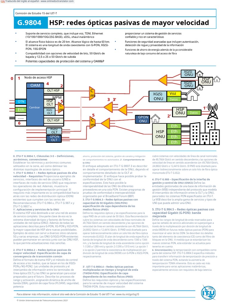 Flyer ITU-T G.9804.en - Es | PDF | Transmisión de datos | Industrias de servicio