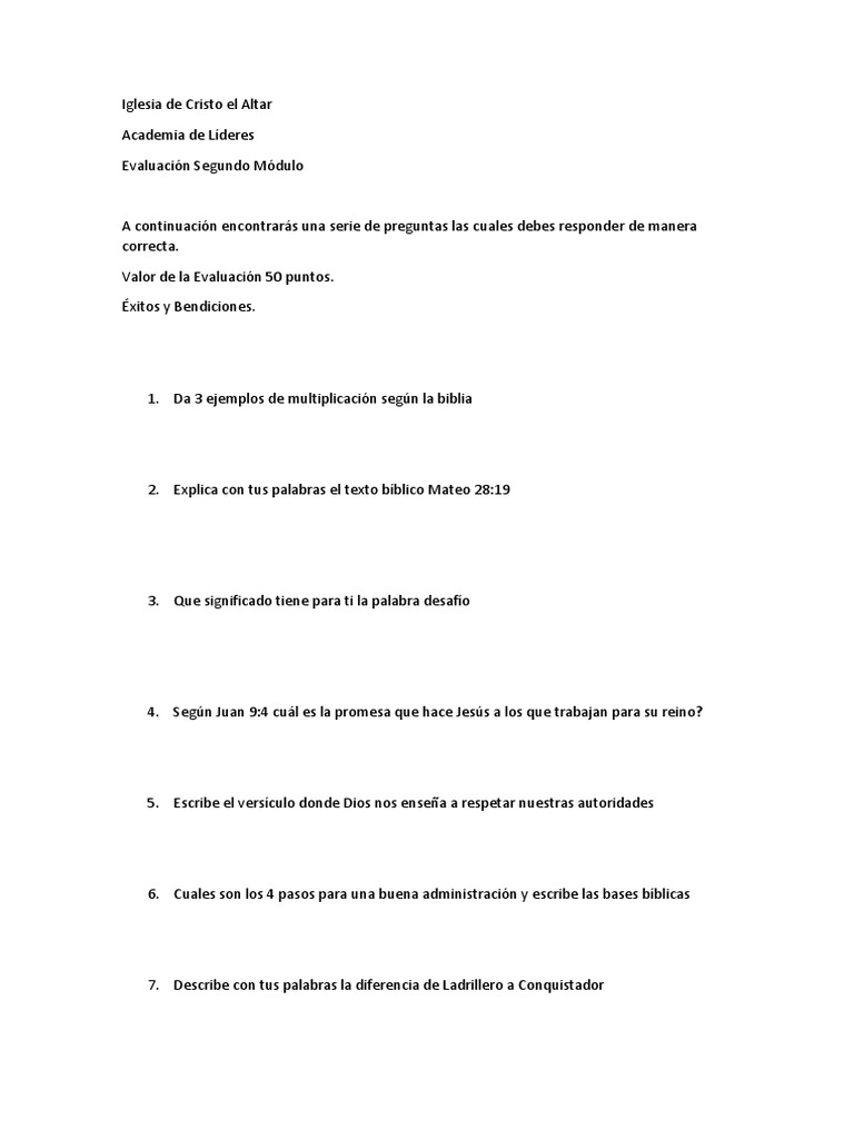 Examen Segundo Módulo | PDF