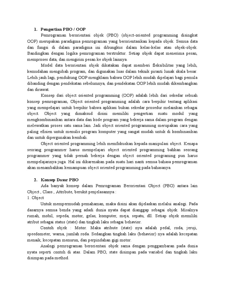 KONSEP DASAR PBO | PDF
