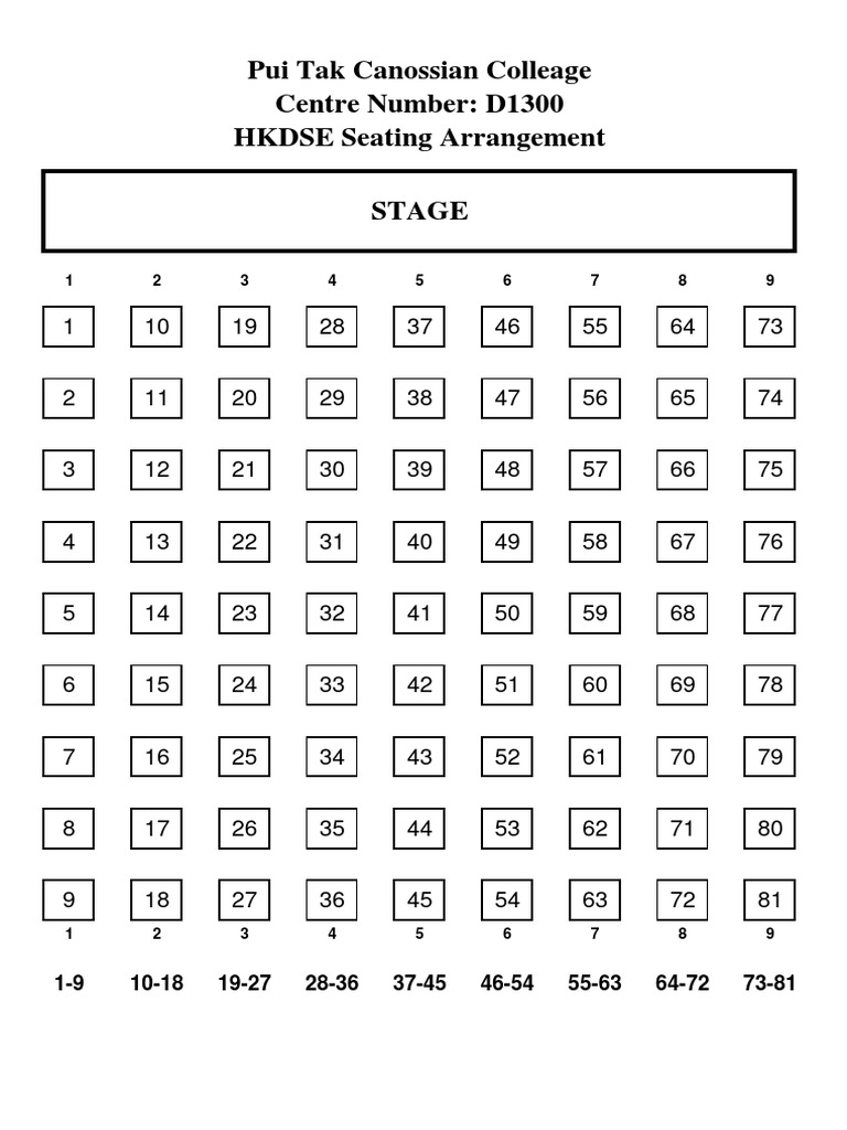 10052 DSE Seating Arrangement (2022) - Rev | PDF