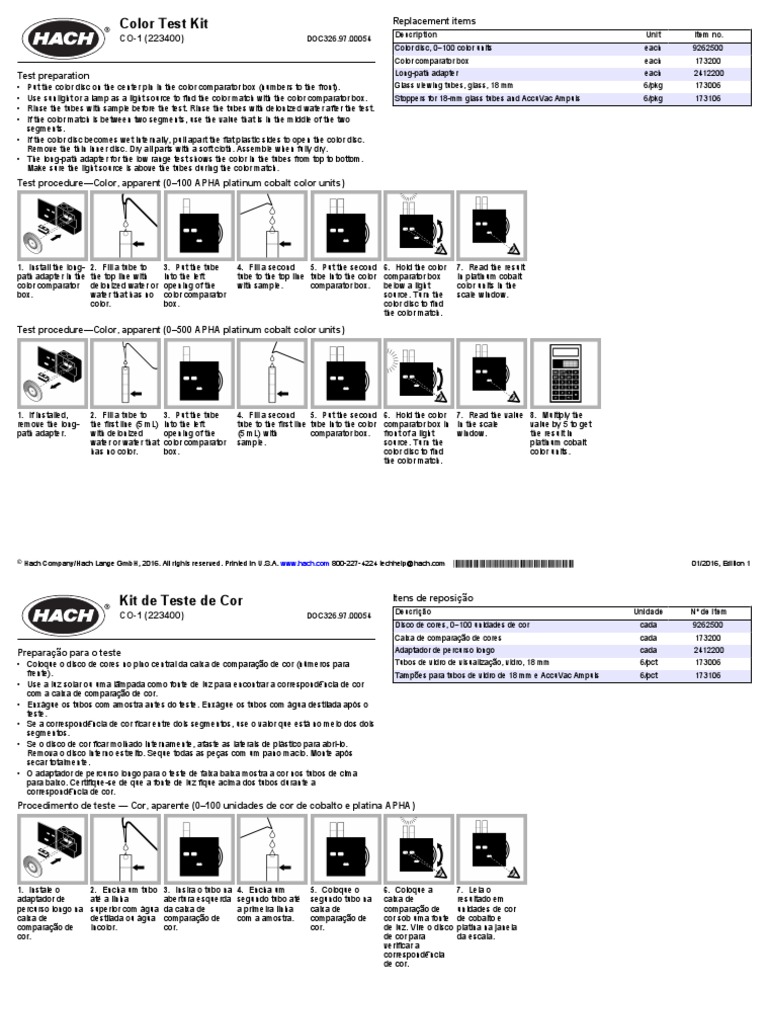 DOC326.97.00054 - Color Disc Test Manual Model CO-1 Color Disc | PDF ...