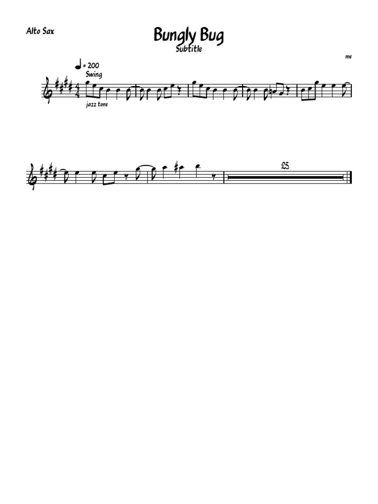Bungly Bug-Alto Sax | PDF