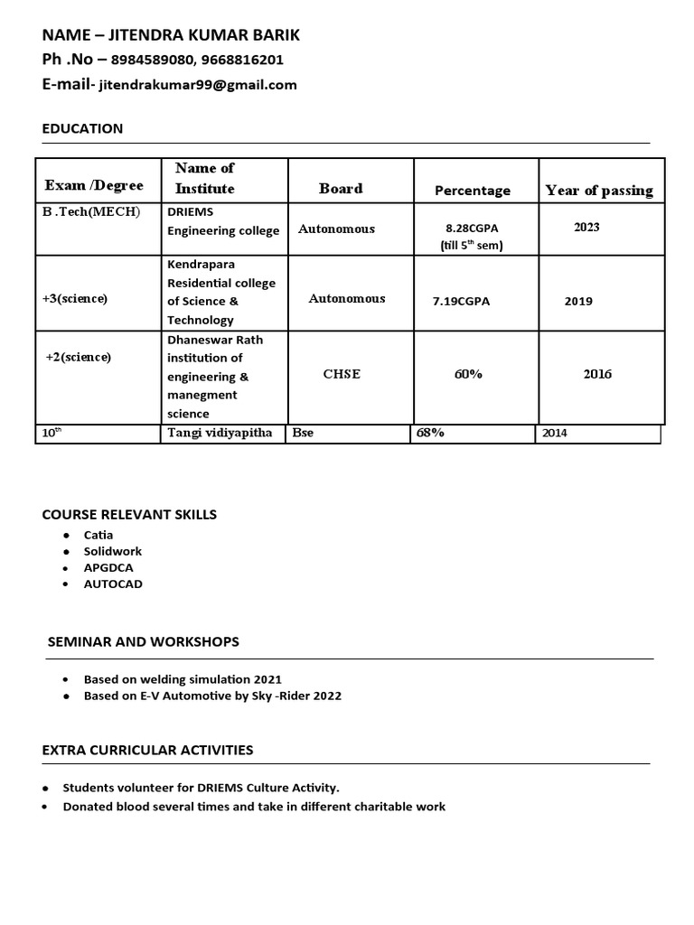 Jitu Bhai Resume | PDF