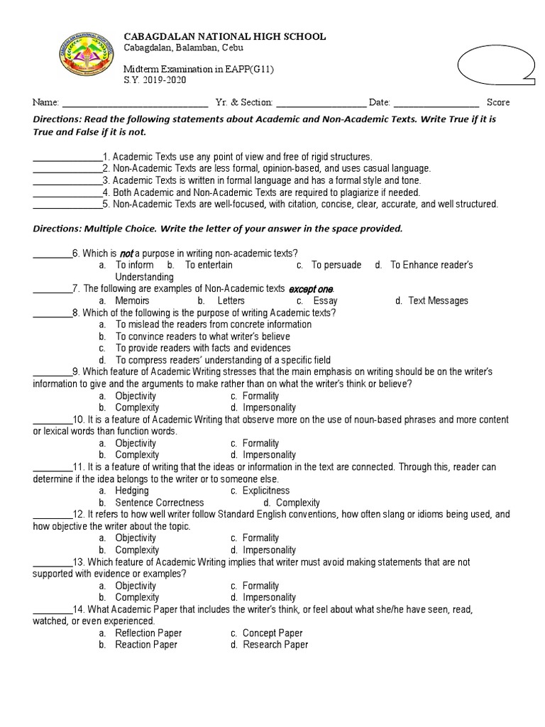 Analysis of an English Assessment for Grade 11 Students | PDF | Writers ...