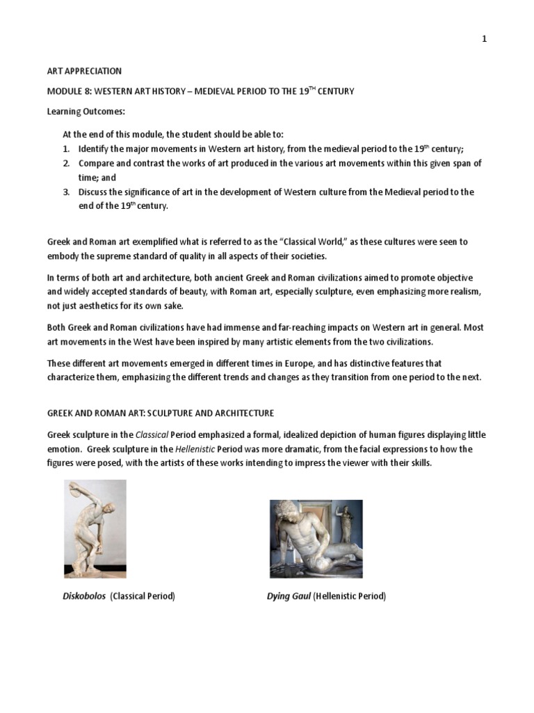 MODULE 8 WESTERN ART HISTORY - MEDIEVAL.19th - CENTURY | PDF | Column ...
