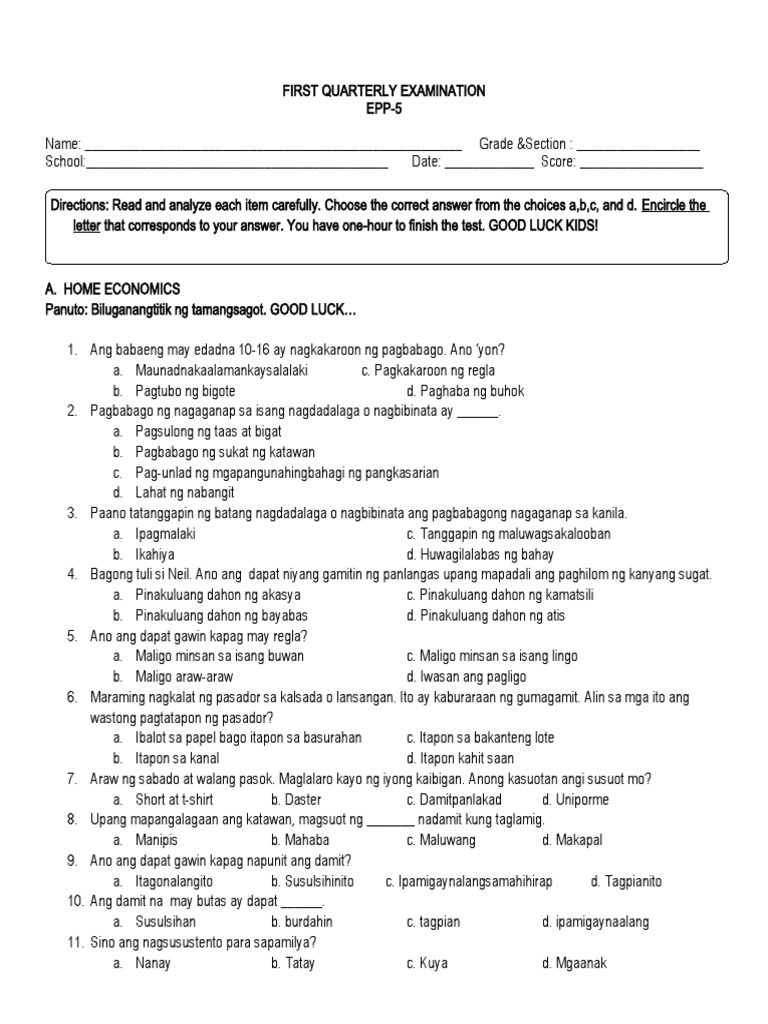 PT - Epp 5 - Q1 | PDF