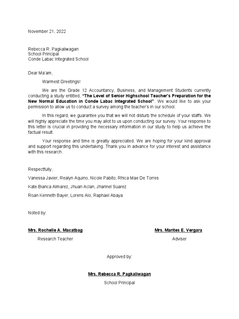 Letter in Conducting Reasearch | PDF