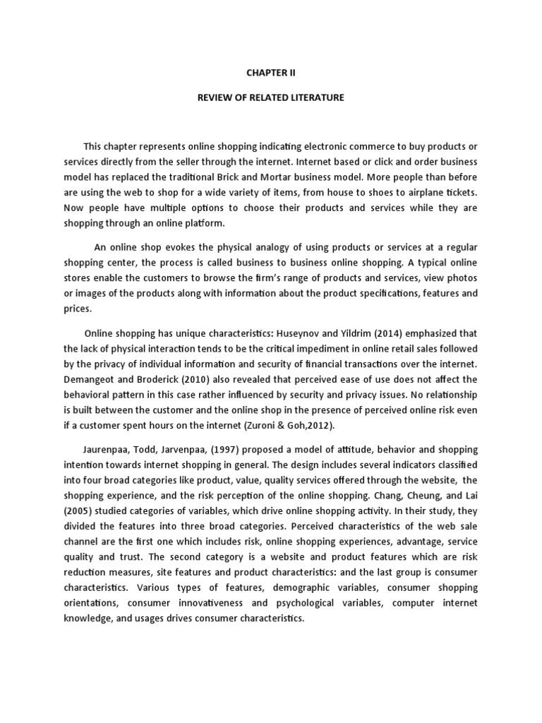 Chapter 2 RRLS | PDF | Online Shopping | Consumer Behaviour