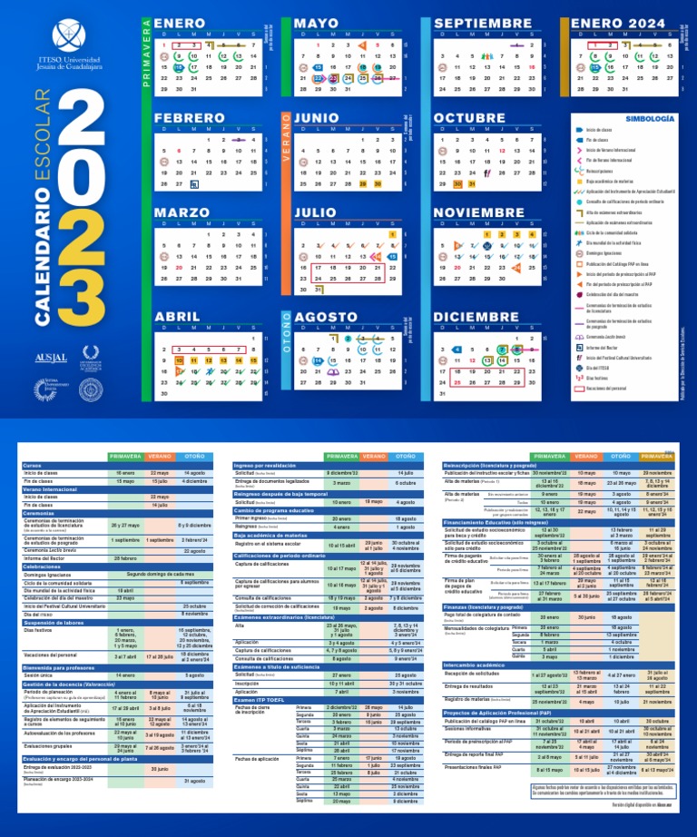 Calendario Escolar ITESO 2025 | PDF