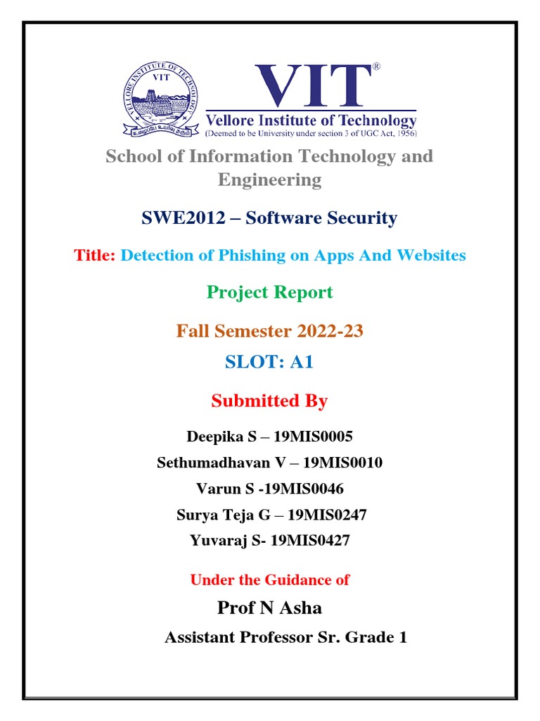 Detection of Phishing On Apps and Websites - Project Report | PDF ...