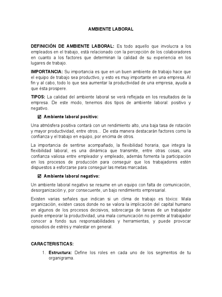 Ambiente Laboral | PDF | Business