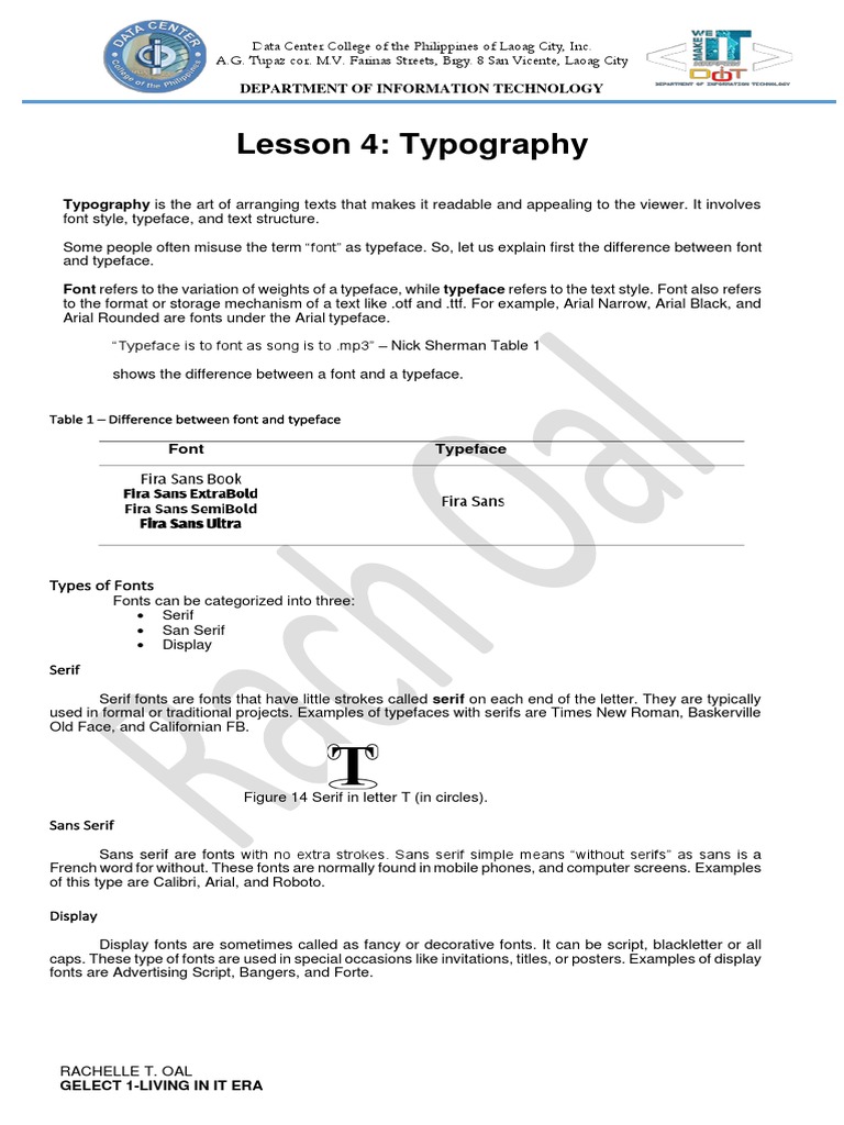 Module 7 Week 3 and Week 4 | PDF | Typefaces | Serif