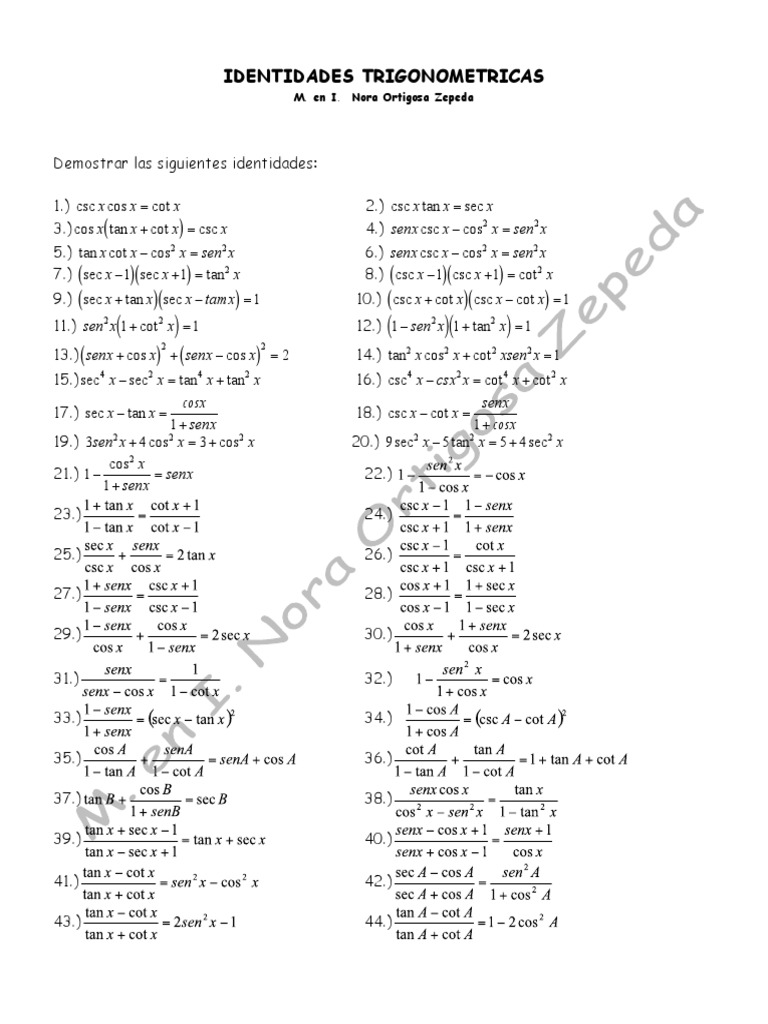 Identidades Trigonometricas | PDF