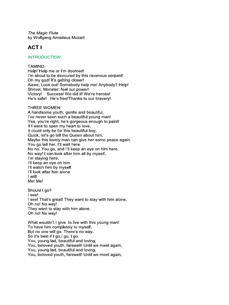 Magic Flute - Lyrics | PDF