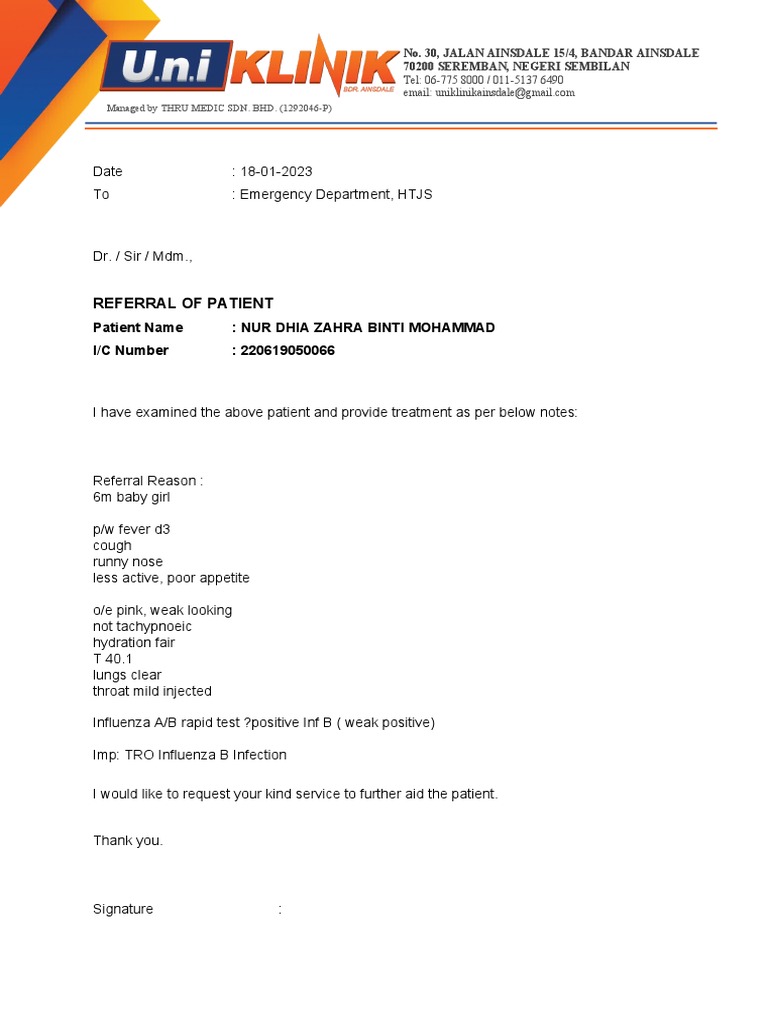 Referral Letter (19) HDFHFH | PDF