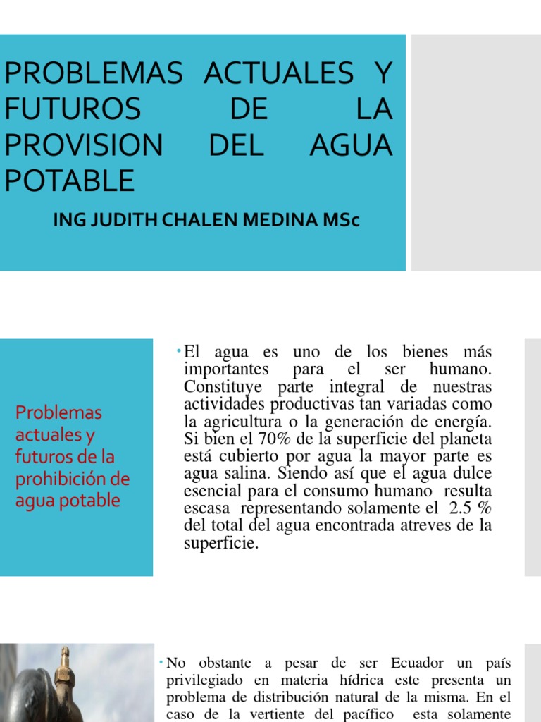 Problemas Actuales del Agua Potable | PDF | Agua | Riego