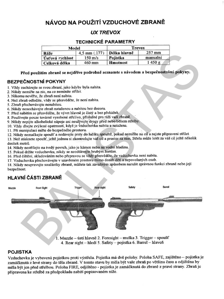 803 CZ Manual Pro Umarex Ux Trevox | PDF