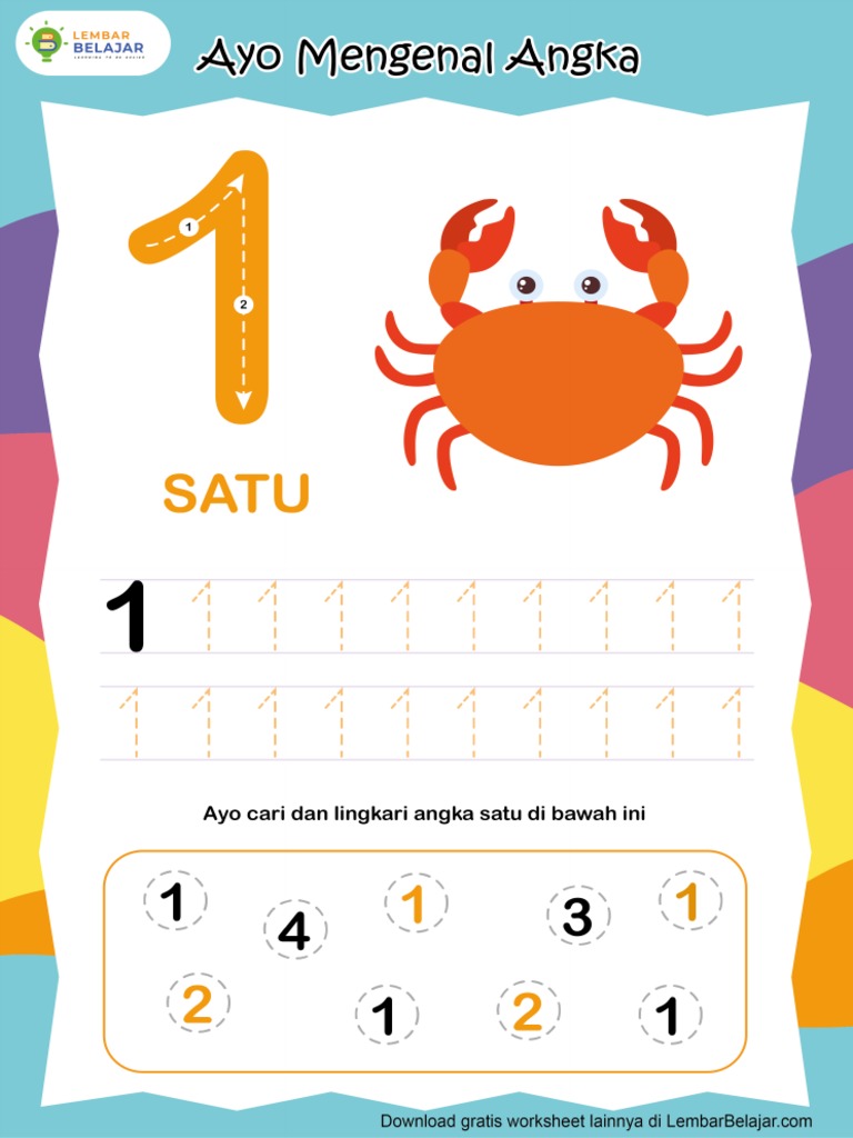 Worksheet Menulis Angka 1 | PDF