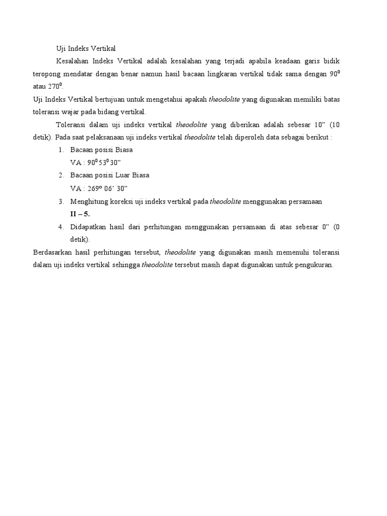 Bab 4 Uji Indeks Vertikal | PDF