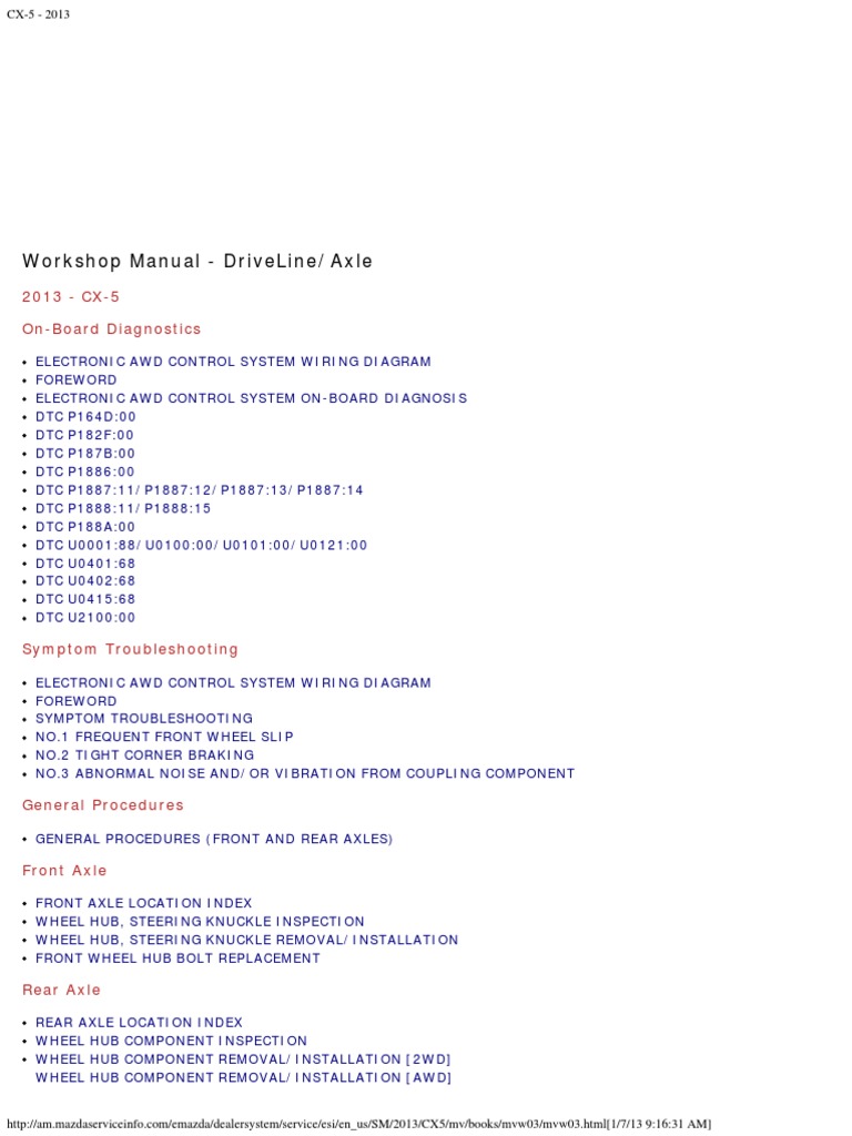 CX-5 - DriveLine Axle | PDF | Axle | Four Wheel Drive