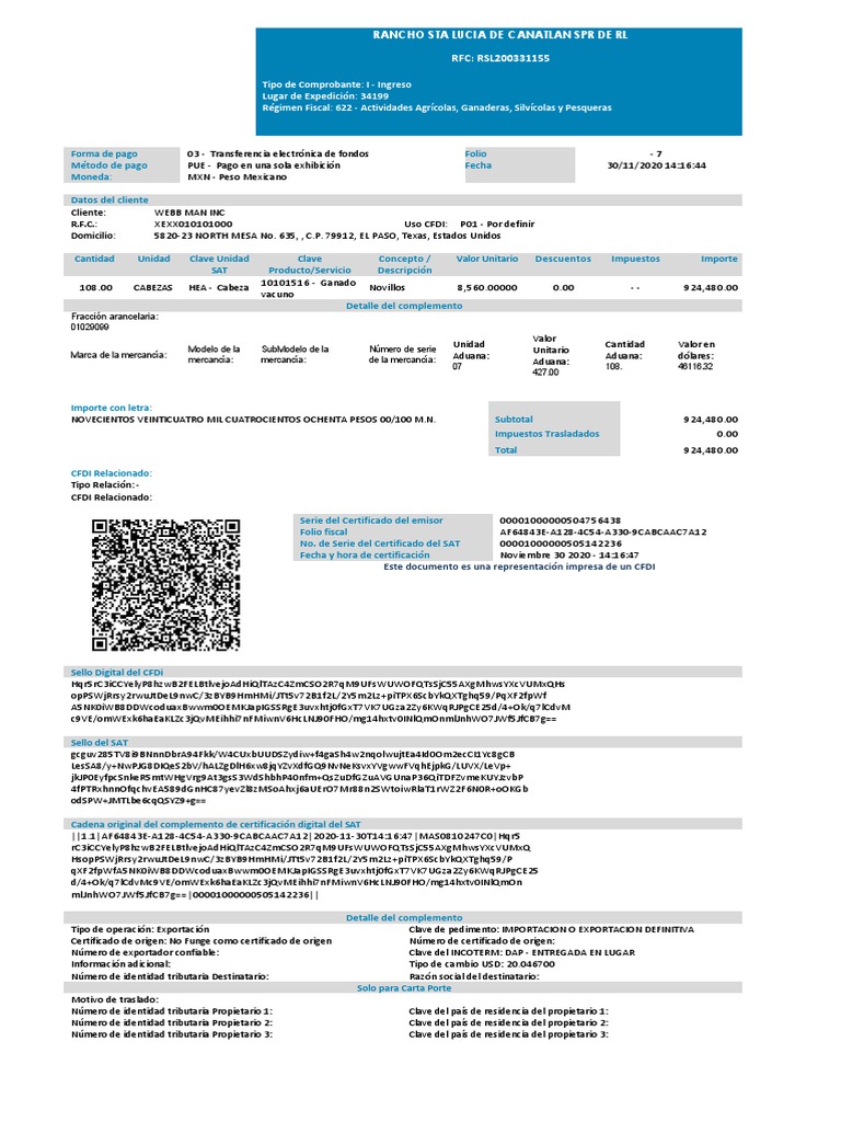 Formato Cfdi | PDF | Comercio | Economía mundial