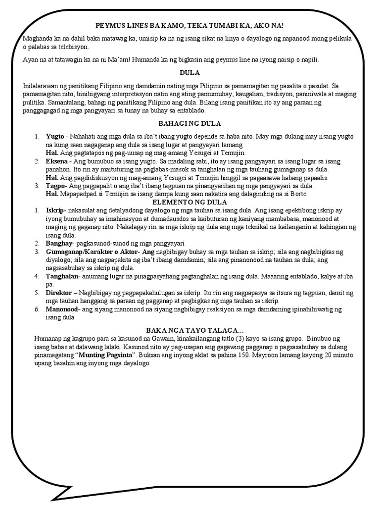 Munting Pagsinta | PDF