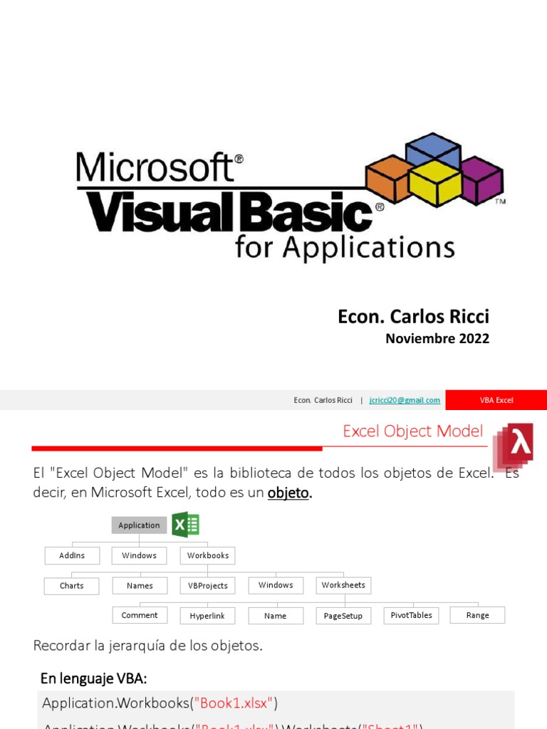 VBA Excel - Sesion1 Resumen | PDF | Microsoft Excel | Visual Basic para Aplicaciones