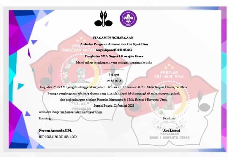 Piagam Pramuka | PDF