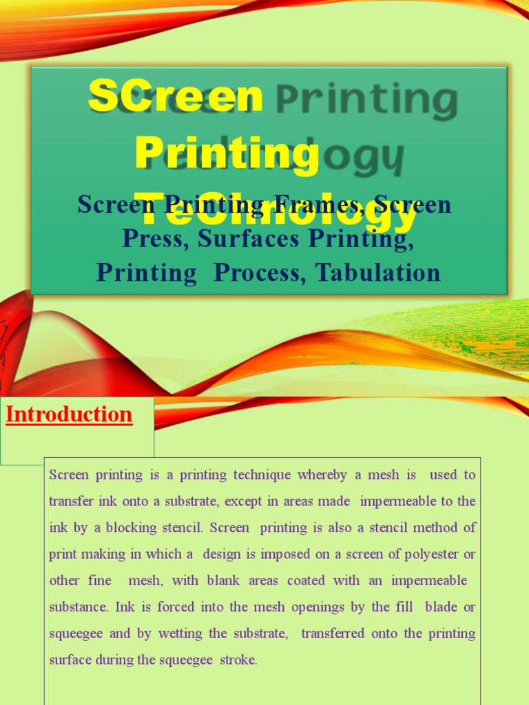 Screen Printing Technology Handbook | PDF