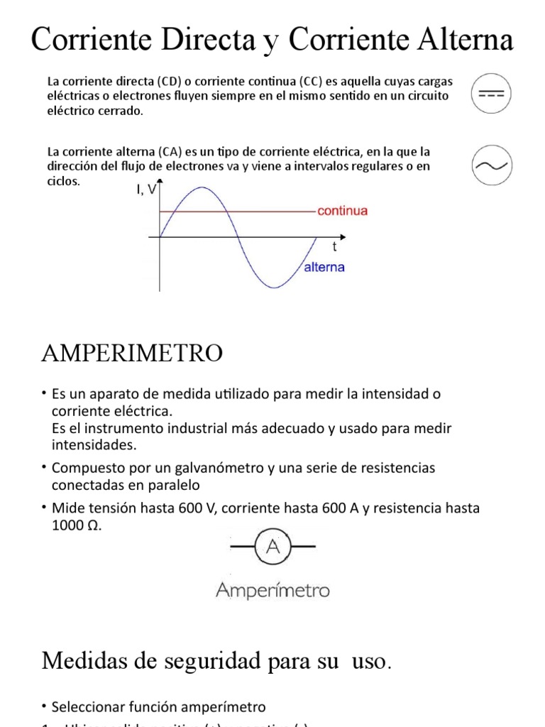 Corriente Directa vs Alterna: Definición y Uso | PDF