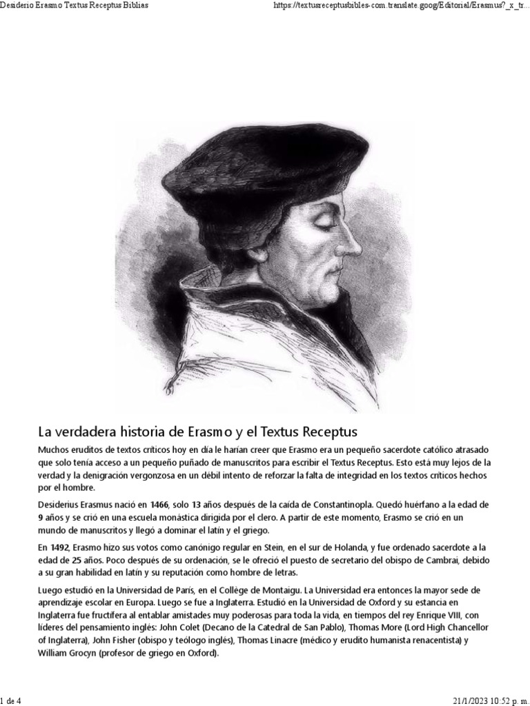 Desiderio Erasmo Textus Receptus Biblias | PDF | King James Version ...